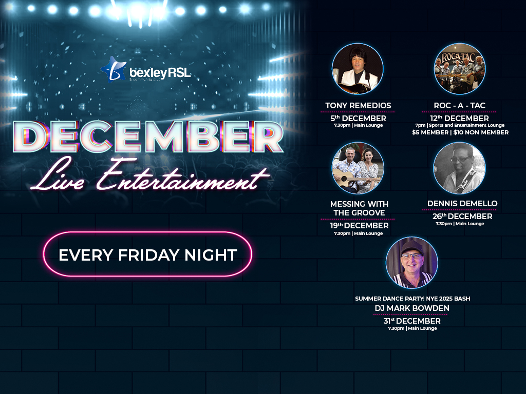 December Live entertainment - Bexley RSL